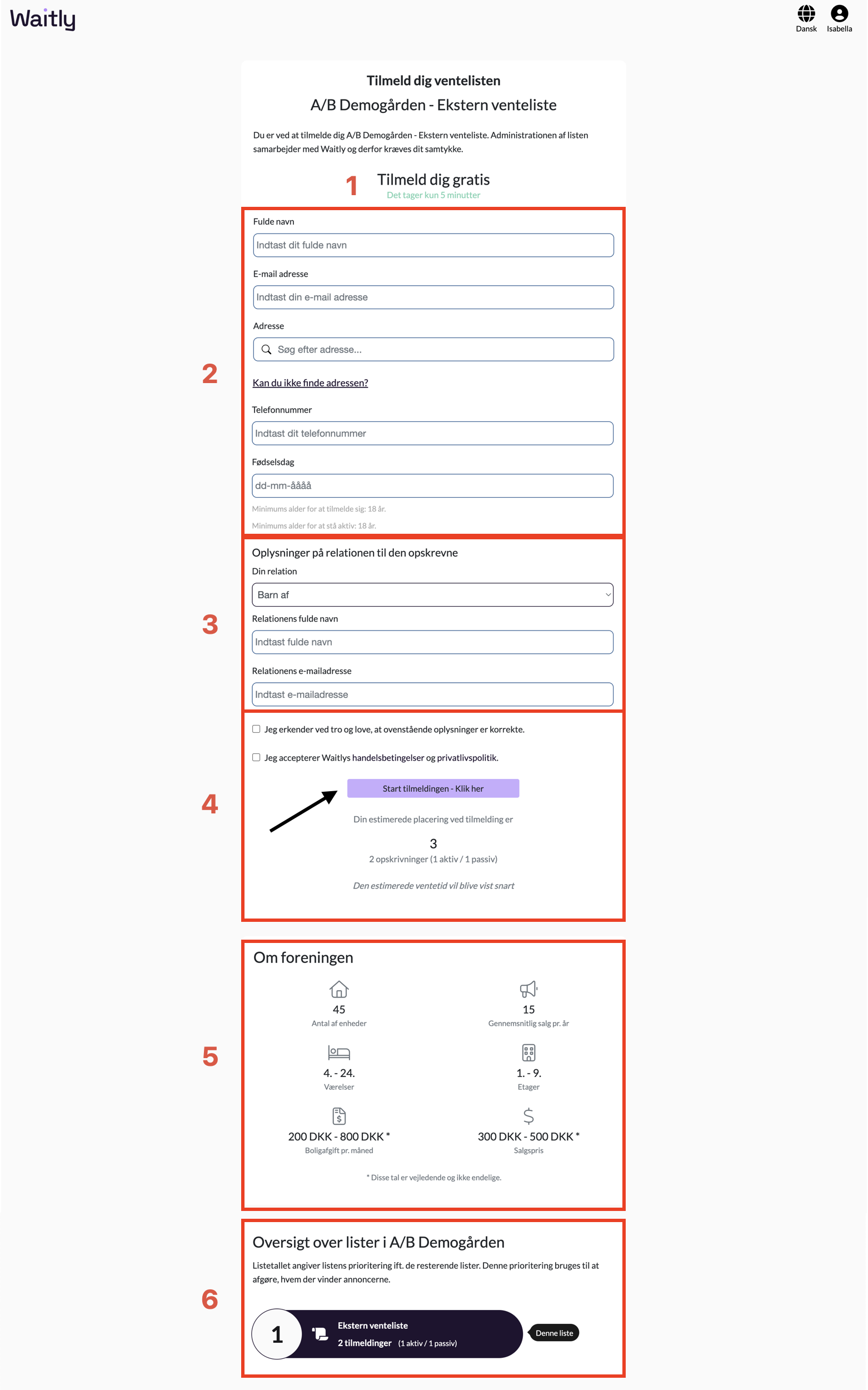 Sådan tilmelder du dig lister på Waitly – Waitly Support